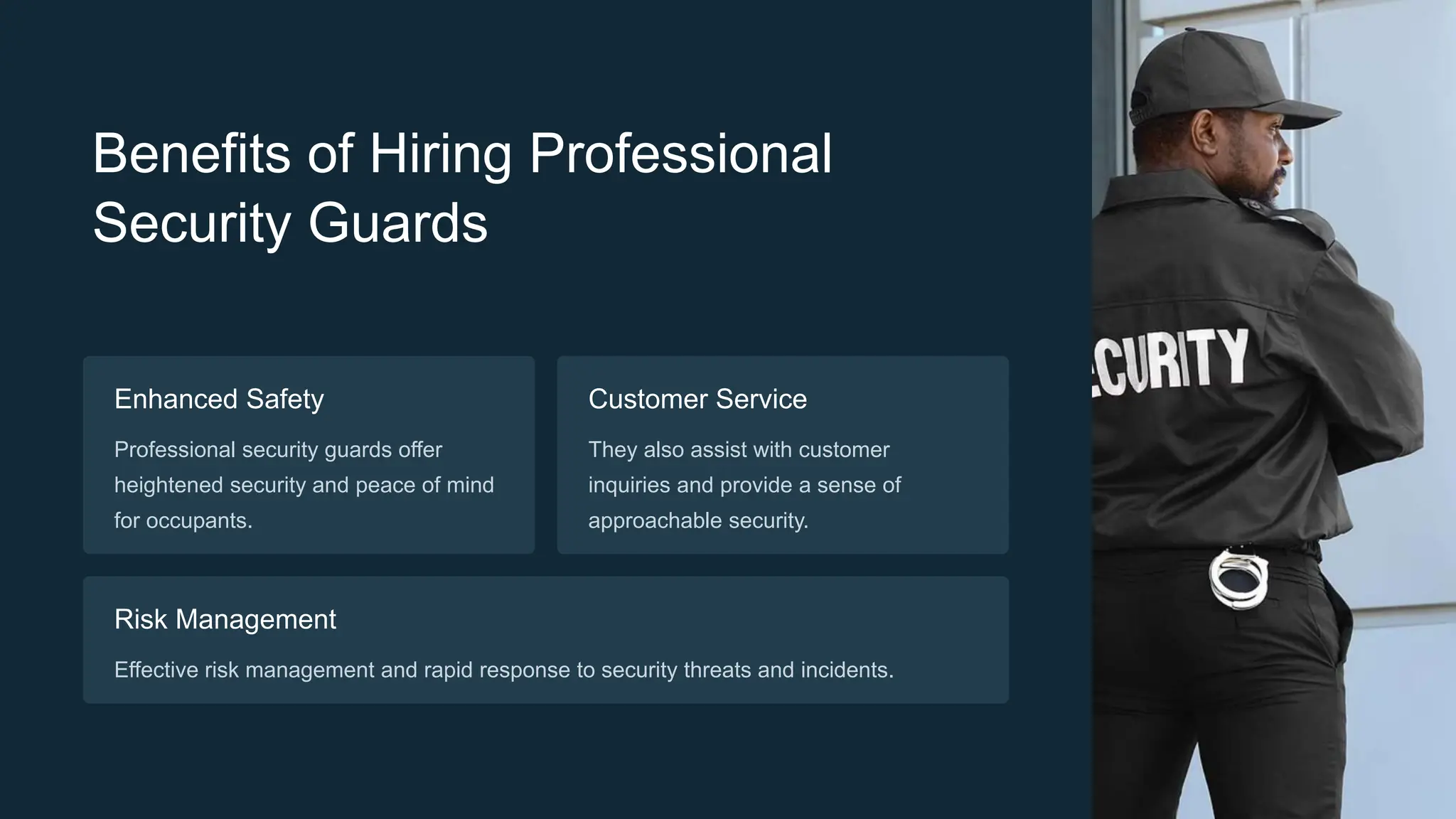Sentinels of Safety: The Role of Security Guard Services | PPT
