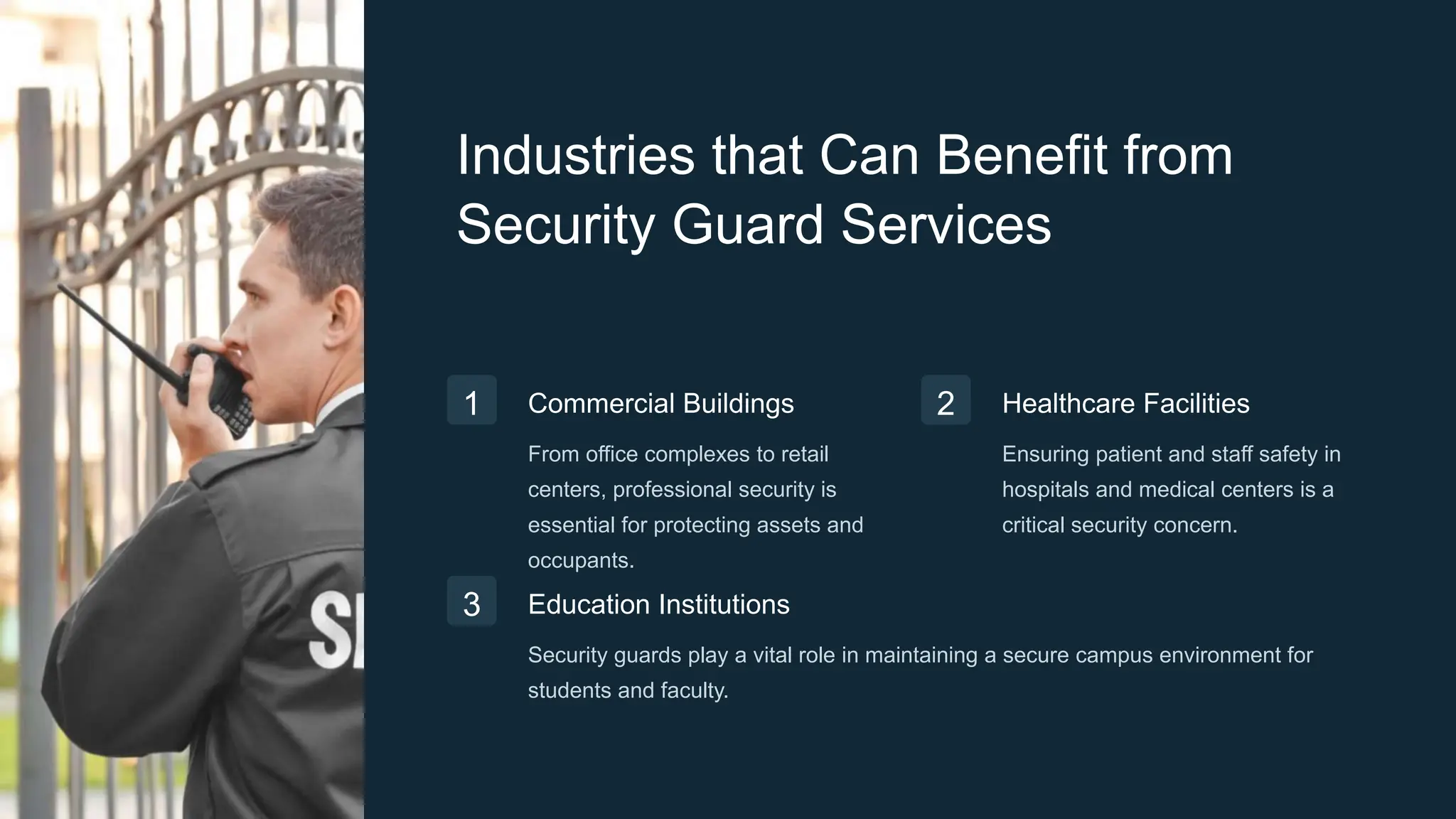 Sentinels of Safety: The Role of Security Guard Services | PPT