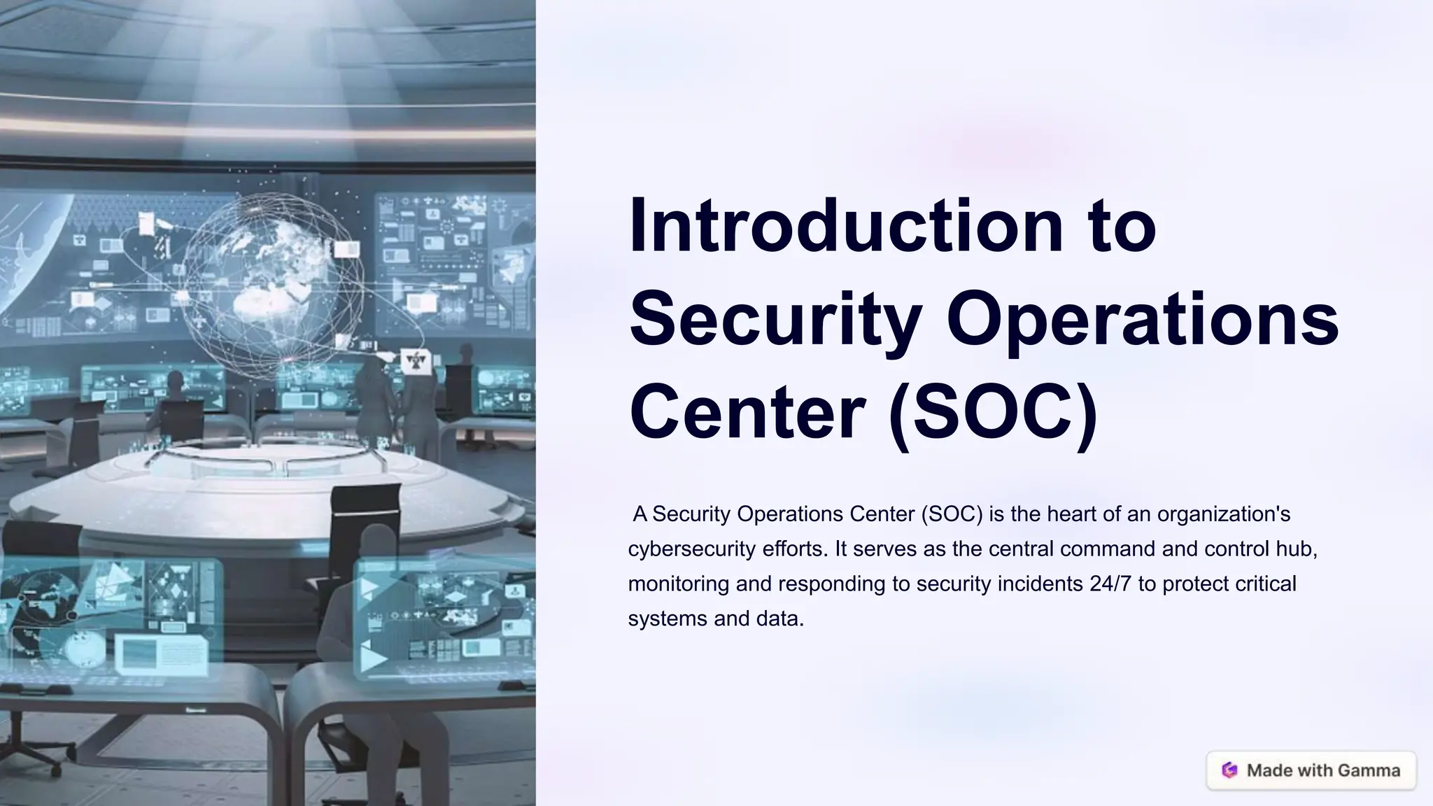 Introduction-to-Security-Operations-Center (SOC) | PPTX | IT and Internet Support | Internet