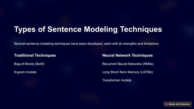 Introduction-to Sentence modelling in machine learning g.pptx
