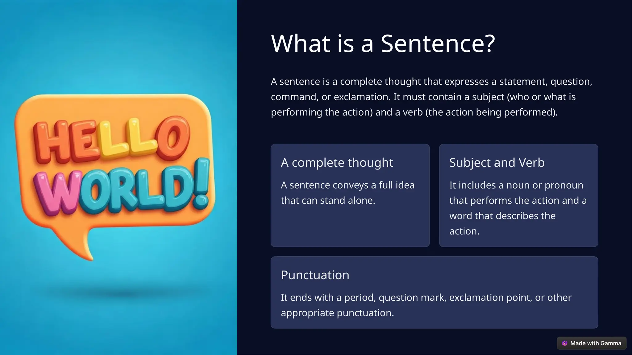 Introduction-to-Sentence-Structure for Basic English Grammar | PPTX