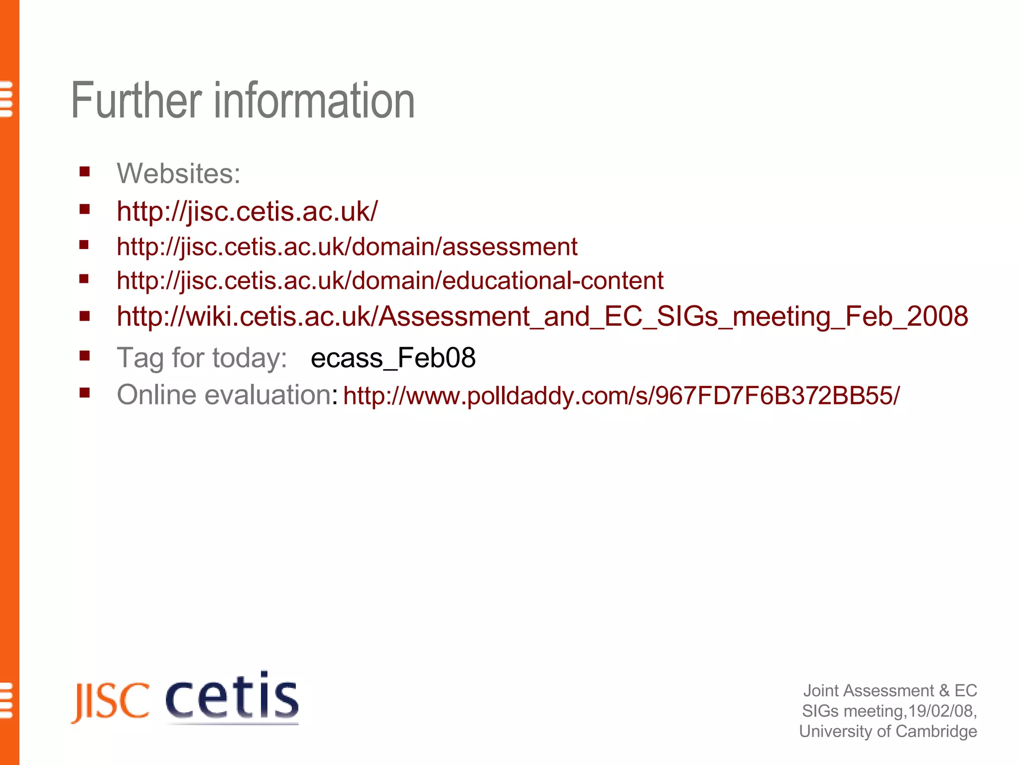 Introduction to SIG meeting 19/2/08 | PPT