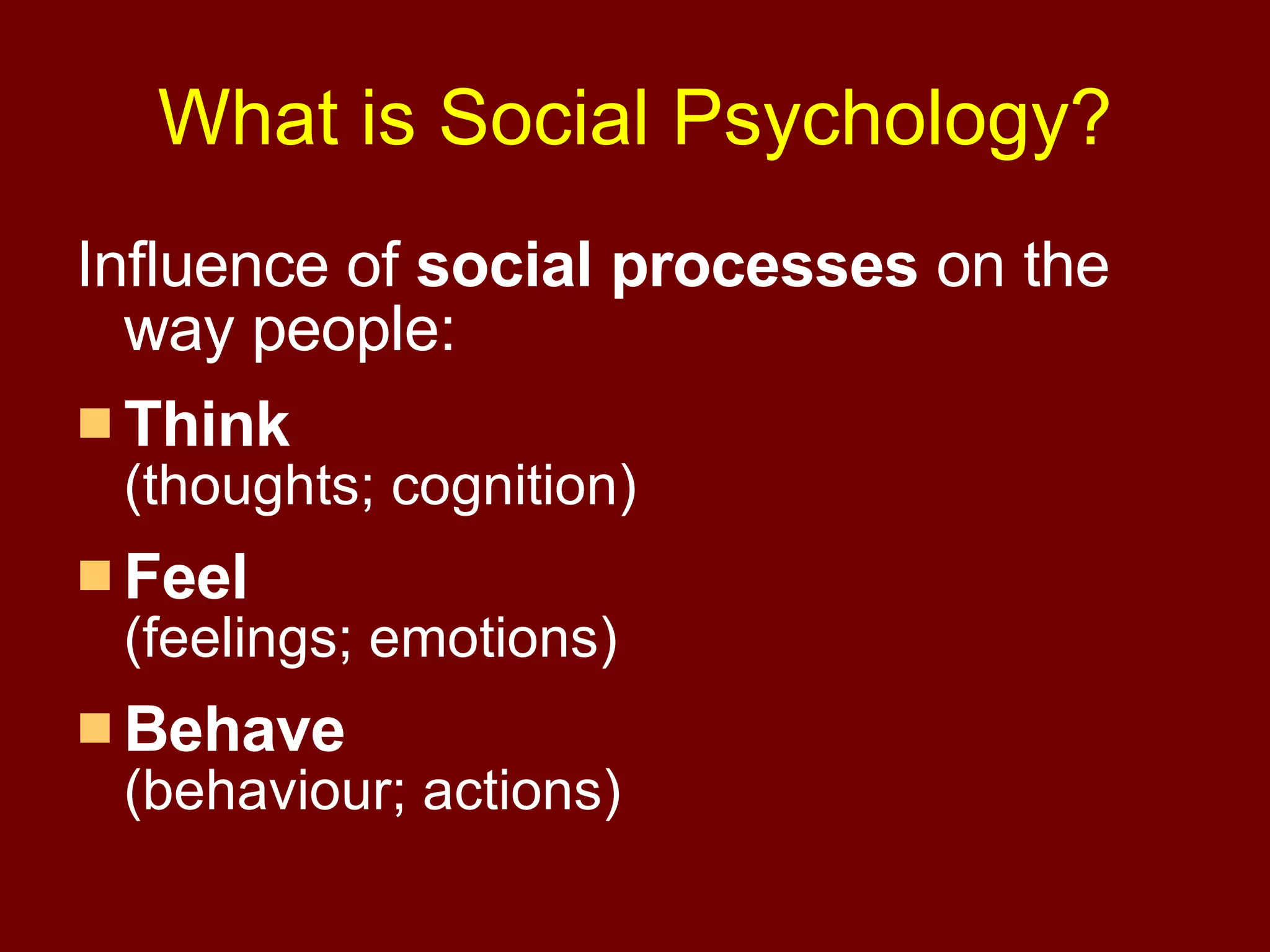 Introduction to Social Psychology | ODP