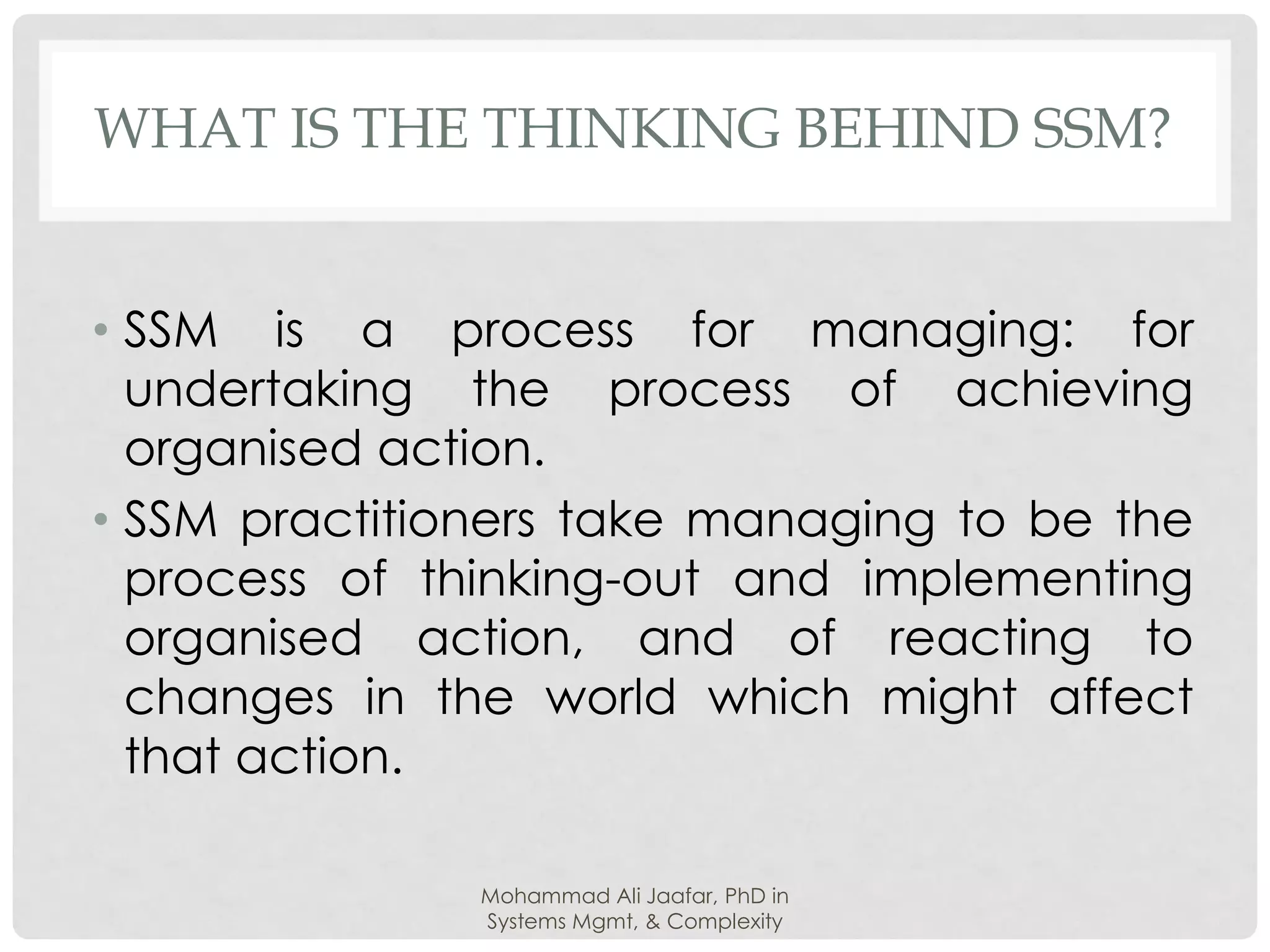 Introduction To Soft Systems Methodology By Mohammad Ali Jaafar Pdf Business And Finance