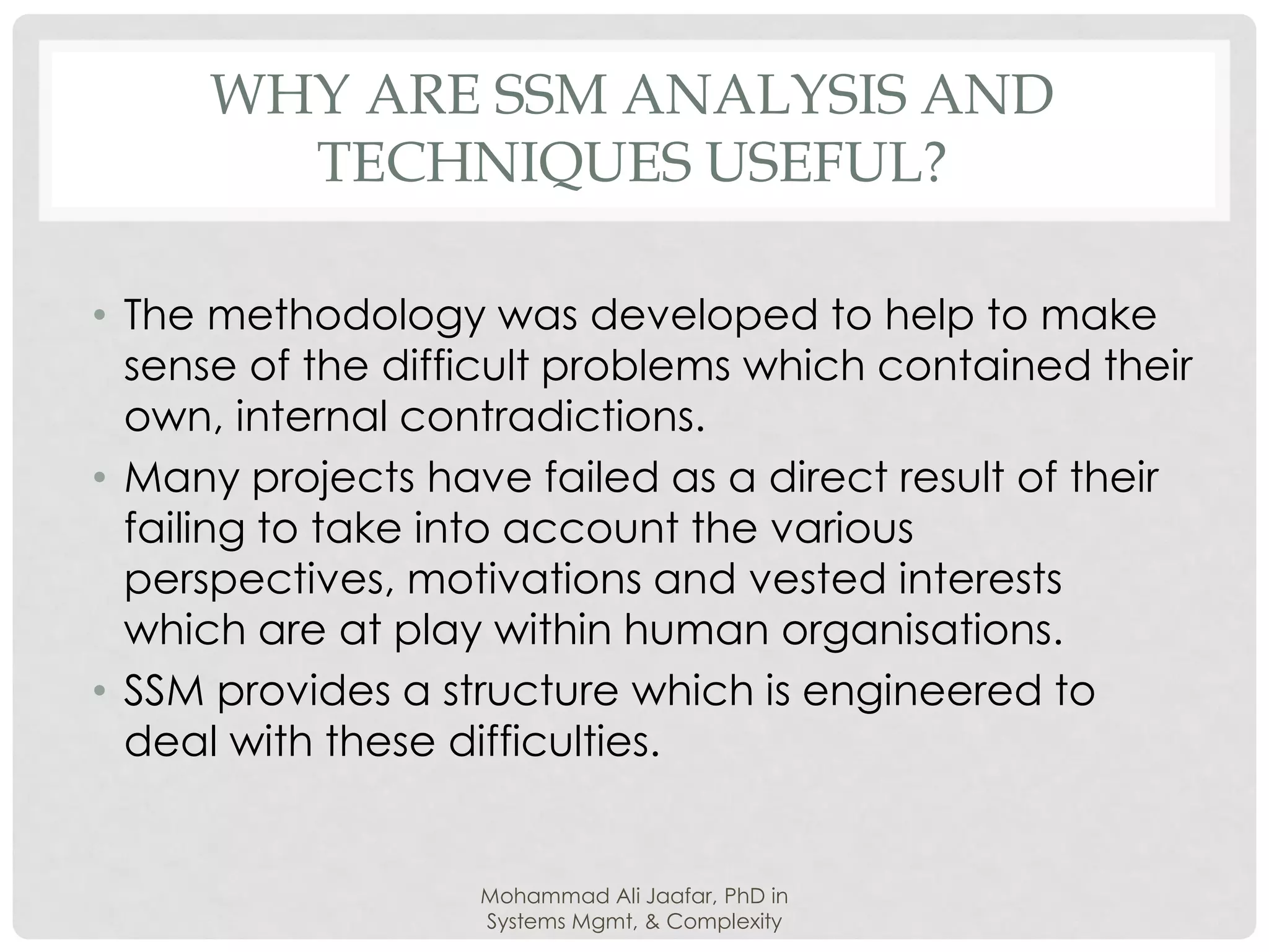 Introduction To Soft Systems Methodology By Mohammad Ali Jaafar Pdf Business And Finance