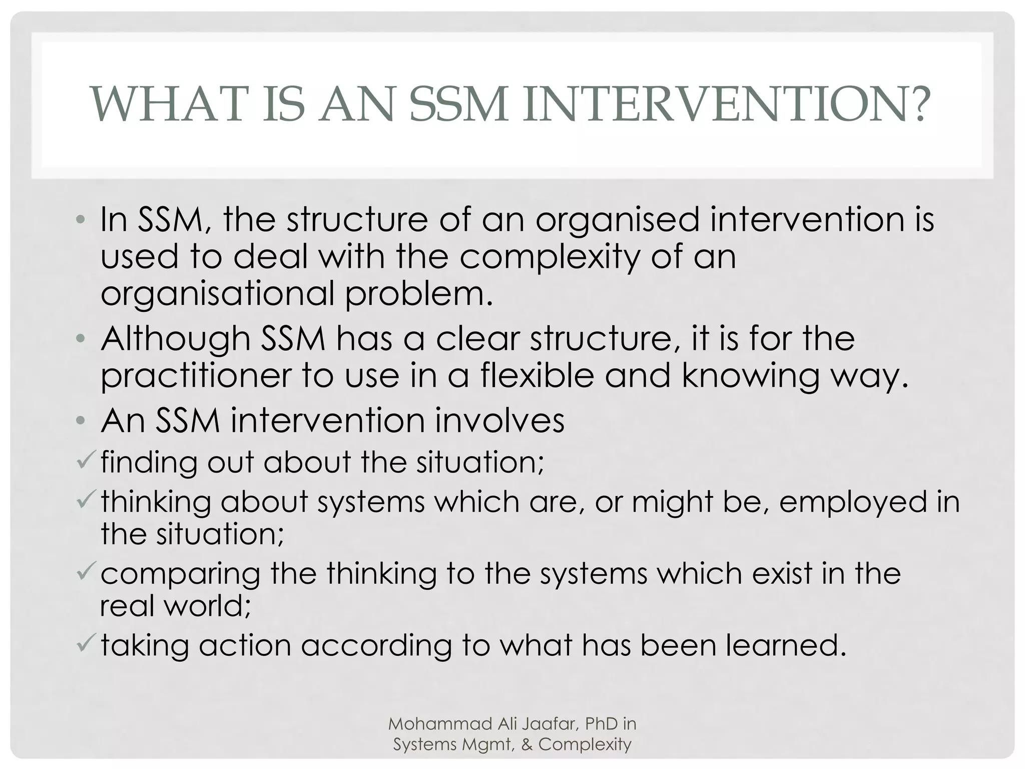 Introduction To Soft Systems Methodology By Mohammad Ali Jaafar Pdf Business And Finance