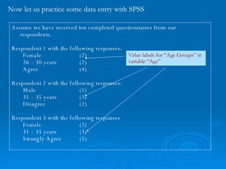 Introduction To Spss Defining Variables And Data Entry | PPT
