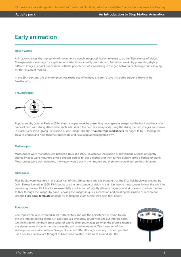 Introduction to-stop-motion-animation-resource-intofilm | PDF