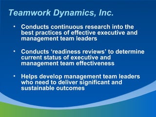 Introduction to Teamwork Dynamics in Second Life | PPT