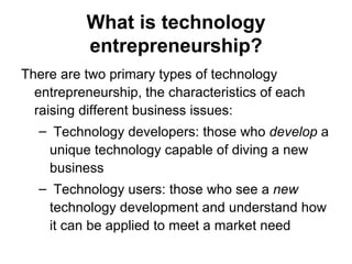 Introduction to technology entrepreneurship | PPT