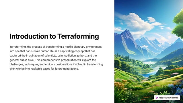 Introduction-to-Terraforming and space exploration | PPT