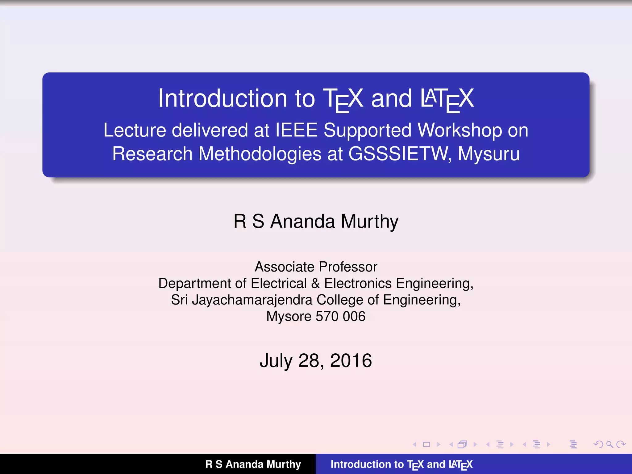 Introduction to-Tex-and-LaTeX | PPT