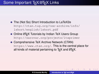 Introduction to-Tex-and-LaTeX | PPT