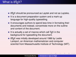 Introduction to-Tex-and-LaTeX | PPT