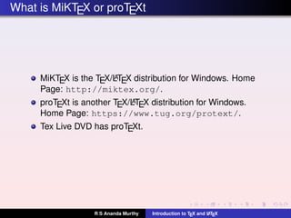 Introduction to-Tex-and-LaTeX | PPT