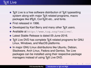 Introduction To-tex-and-latex | Ppt