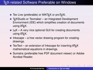 Introduction to-Tex-and-LaTeX | PPT