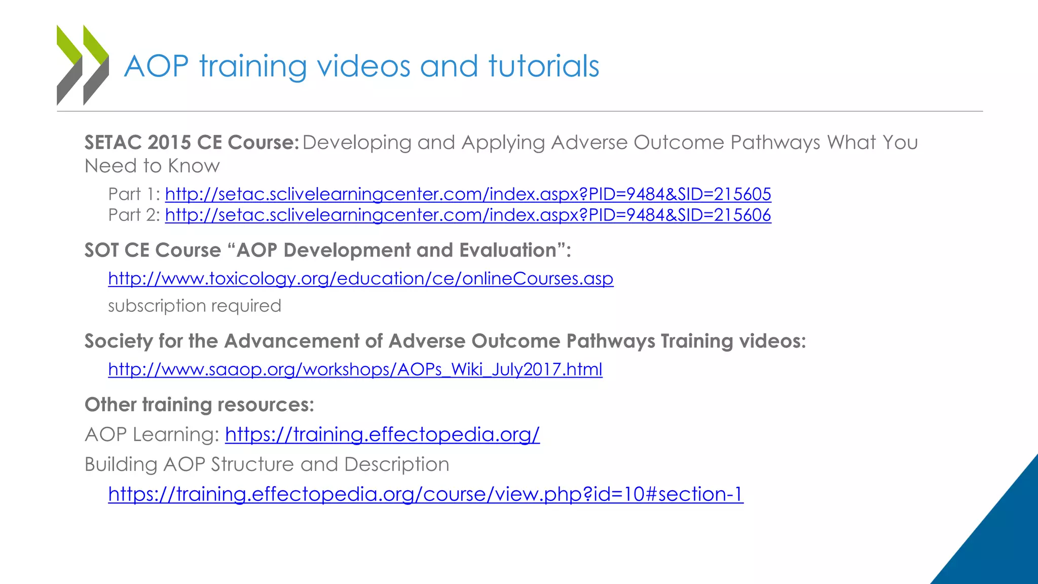 Introduction To The Adverse Outcome Pathways Concept And Framework Catherine Willett From