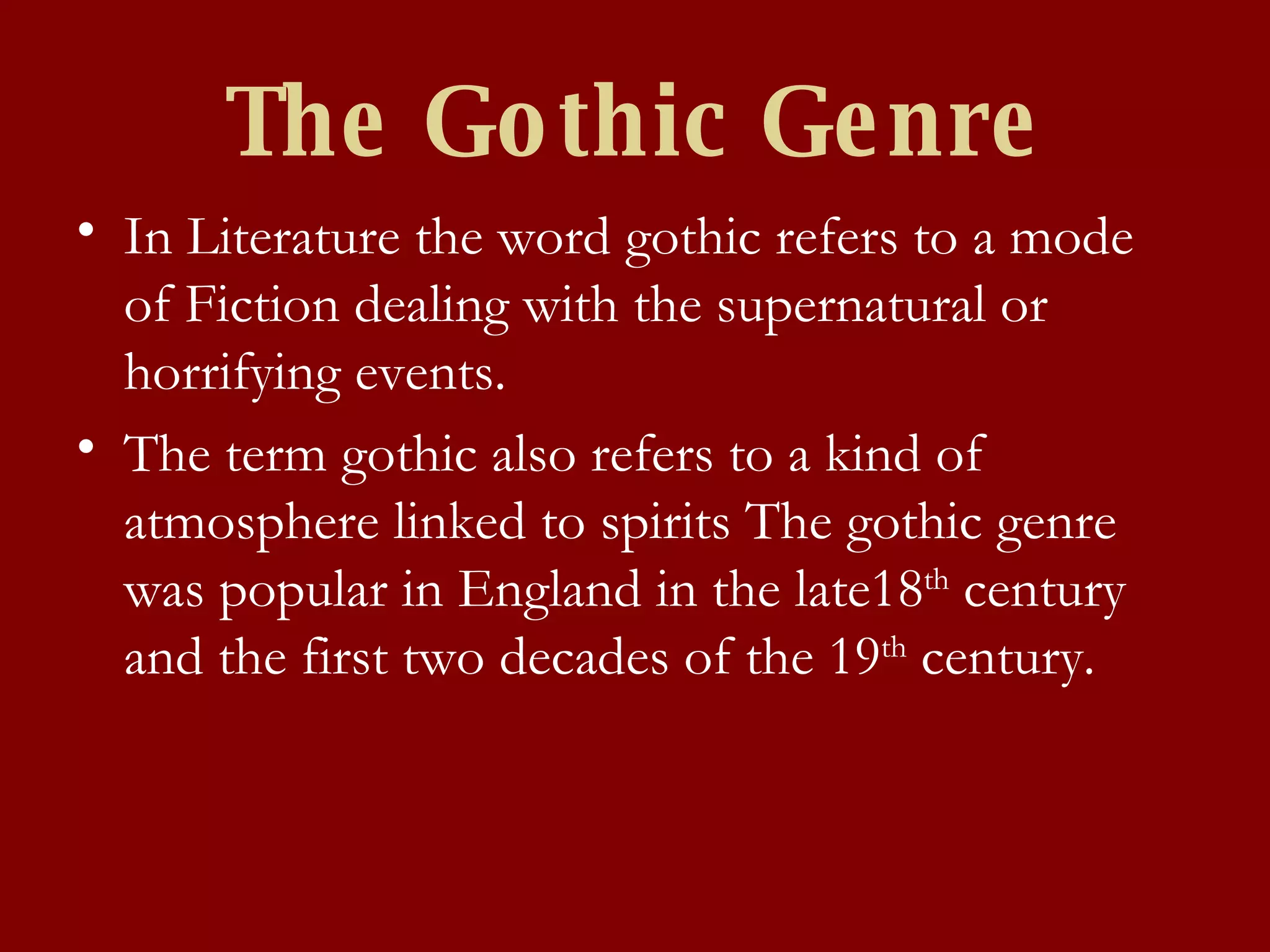 introduction to the gothic genre | PPT