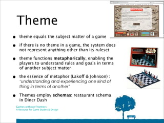 Introduction to the Theory of Game Elements | PPT