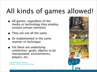 Introduction to the Theory of Game Elements | PPT