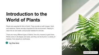 Introduction-to-the-World-of-Plants.pptx | Infertility | Reproductive ...