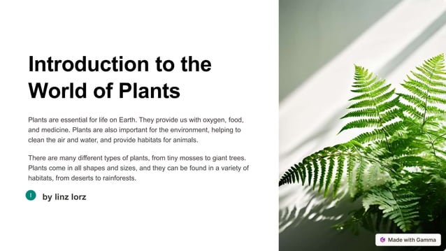 Introduction-to-the-World-of-Plants.pptx | Infertility | Reproductive ...