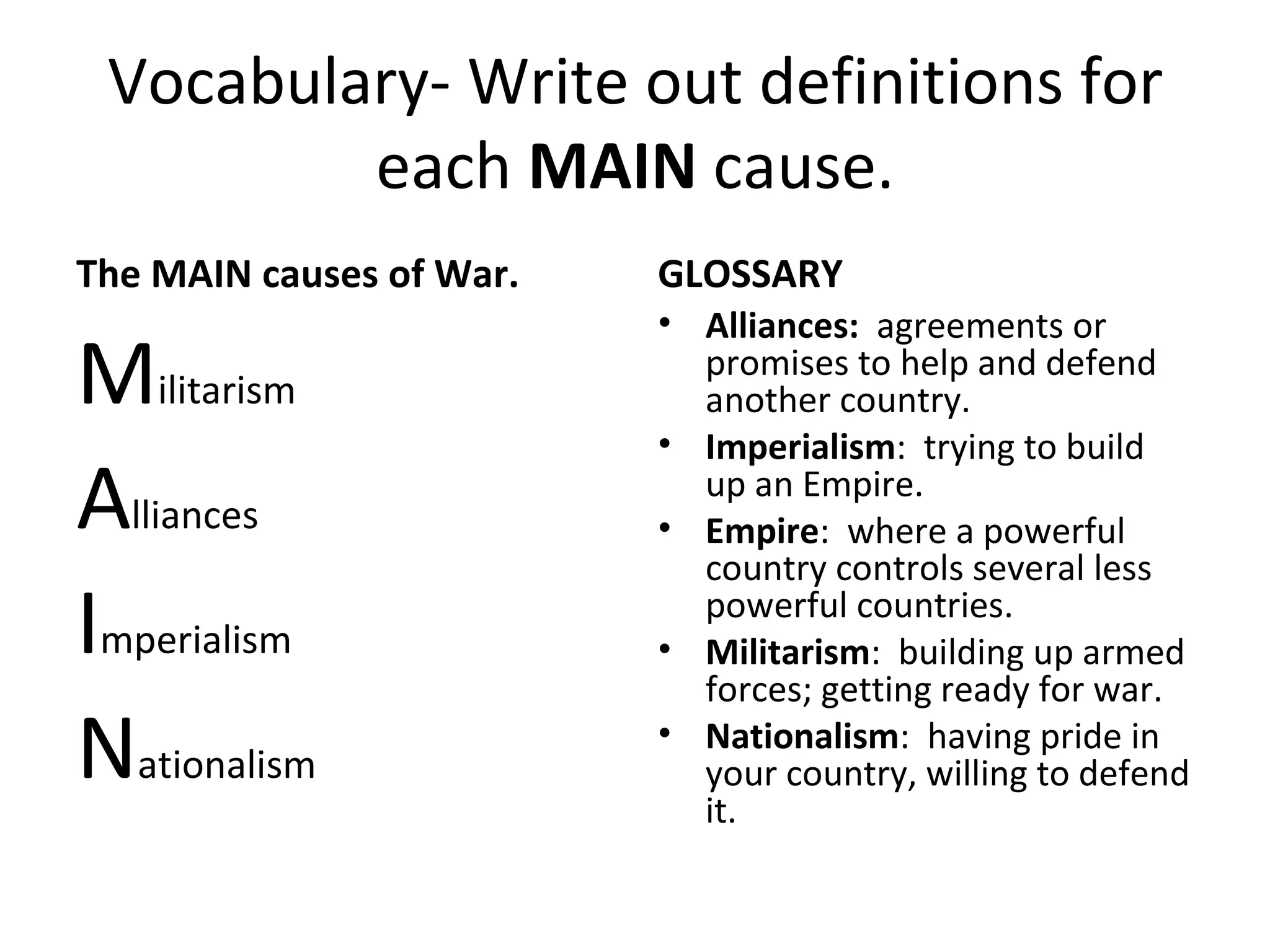 Introduction To The WWI Topic | PPT