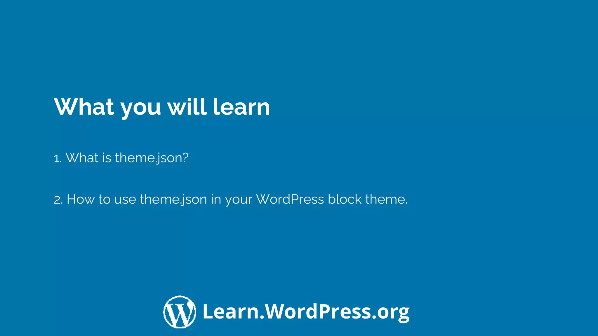 Introduction to theme.json