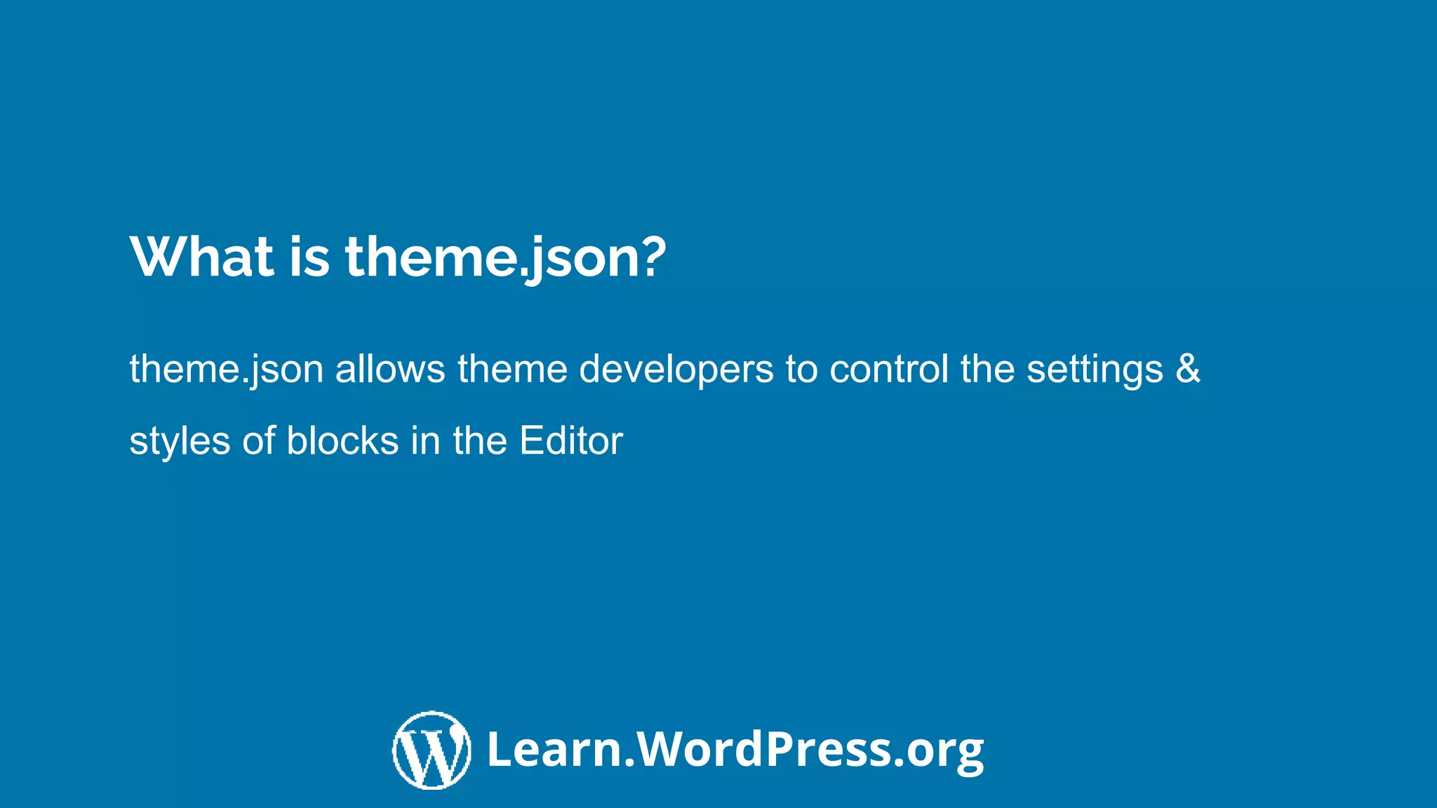 Introduction to theme.json