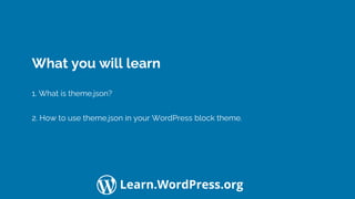 Introduction to theme.json