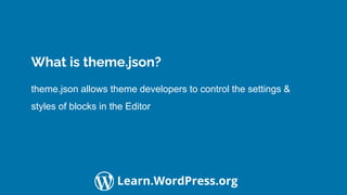 Introduction to theme.json