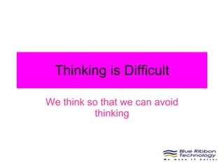 Introduction To Thinking | PPT