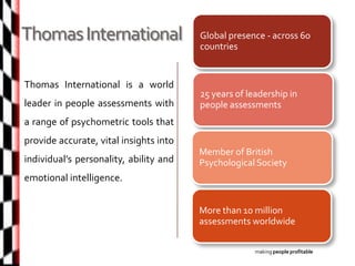 Introduction To Thomas International Management Systems | PPTX