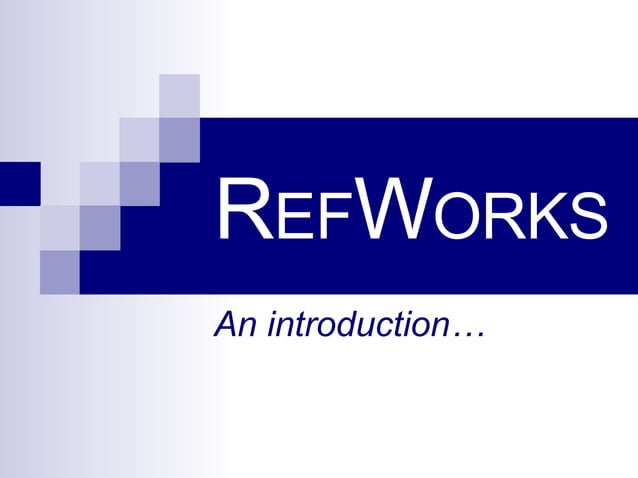 Introduction to using Refworks | PPT | Desktop Publishing | Computer ...