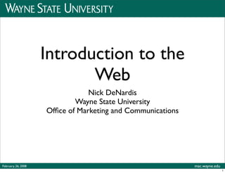 Introduction To Web | PPT