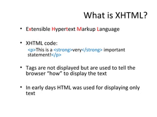 Introduction To Xhtml | PPT