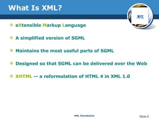 Introduction to XML | PPT
