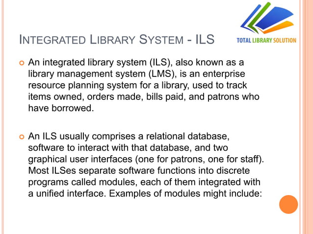 Introduction to Total Library Solution- TLS | PPT