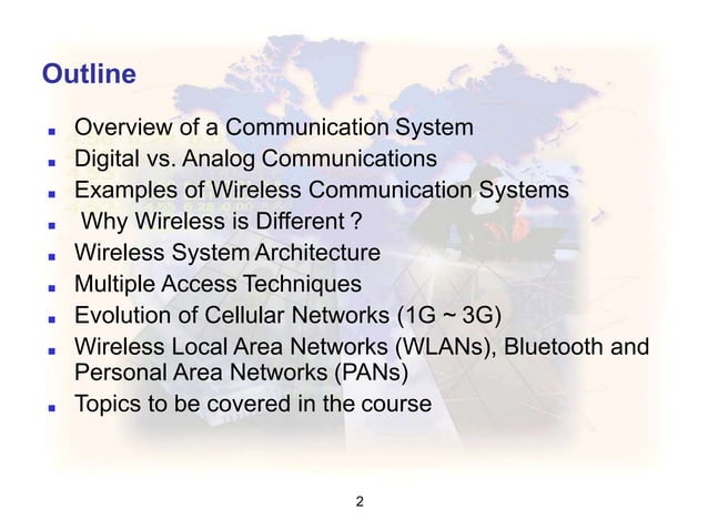 Introduction wireless communication network | PPTX