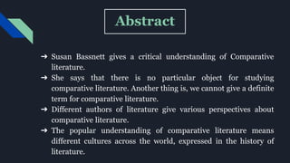 Introduction what is comparative literature today - | PPTX