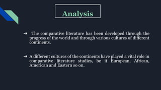Introduction what is comparative literature today - | PPTX