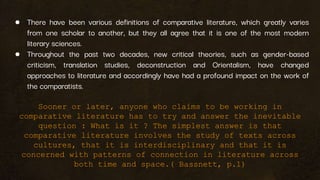Introduction : What is comparative literature today - | PPTX