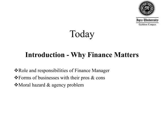 Introduction Why Finance Matters F F M | PPTX | Business Accounting ...