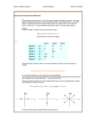 stability ( Introduction (1) routh ) | PDF