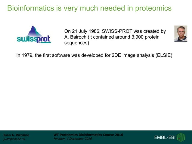 Introduction To The Proteomics Bioinformatics Course 2016