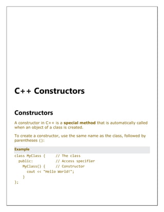 OOP and C++Classes | DOCX | Programming Languages | Computing