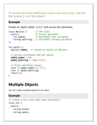 OOP and C++Classes | DOCX | Programming Languages | Computing