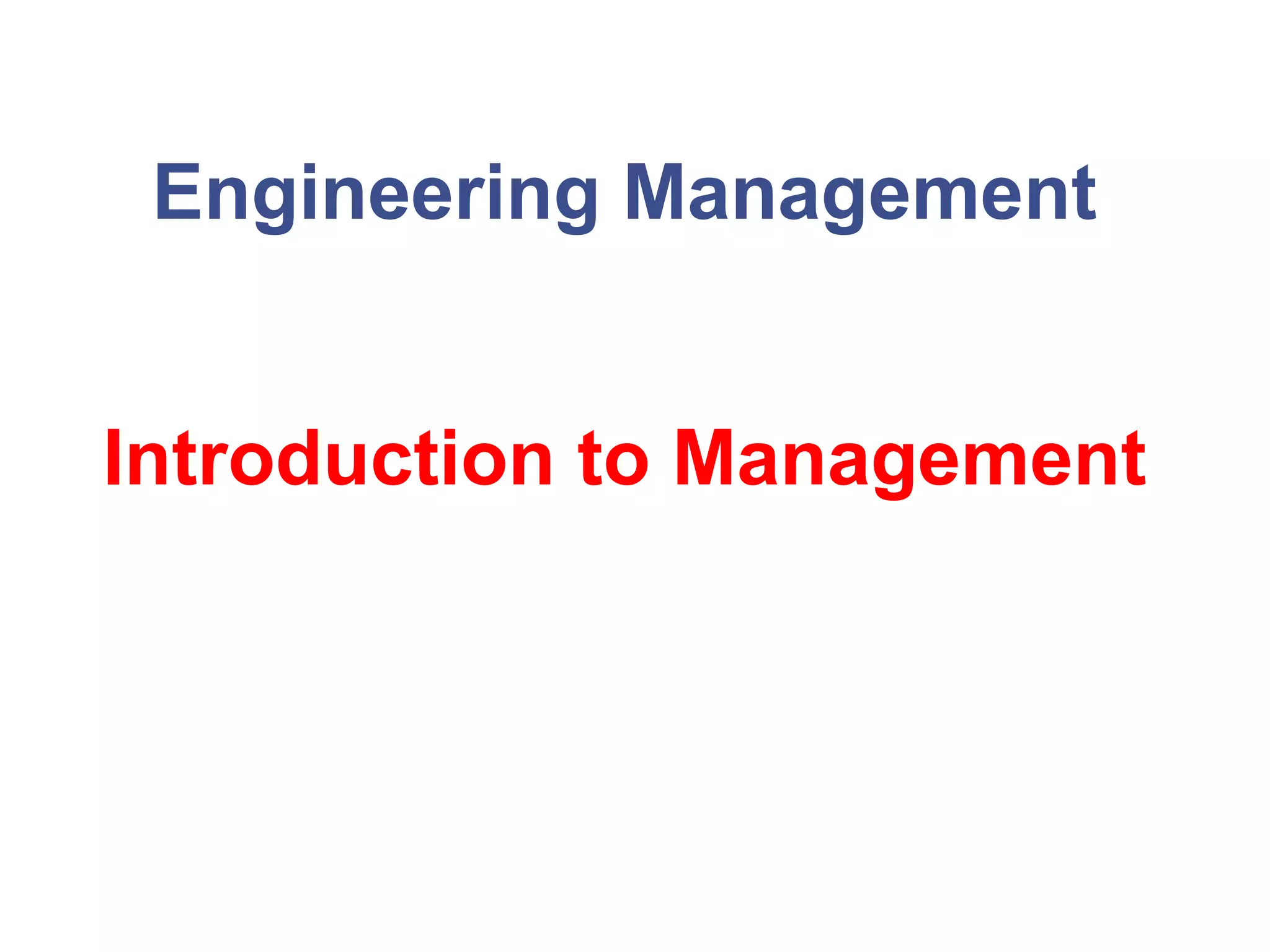 Introduction to Management | PPT