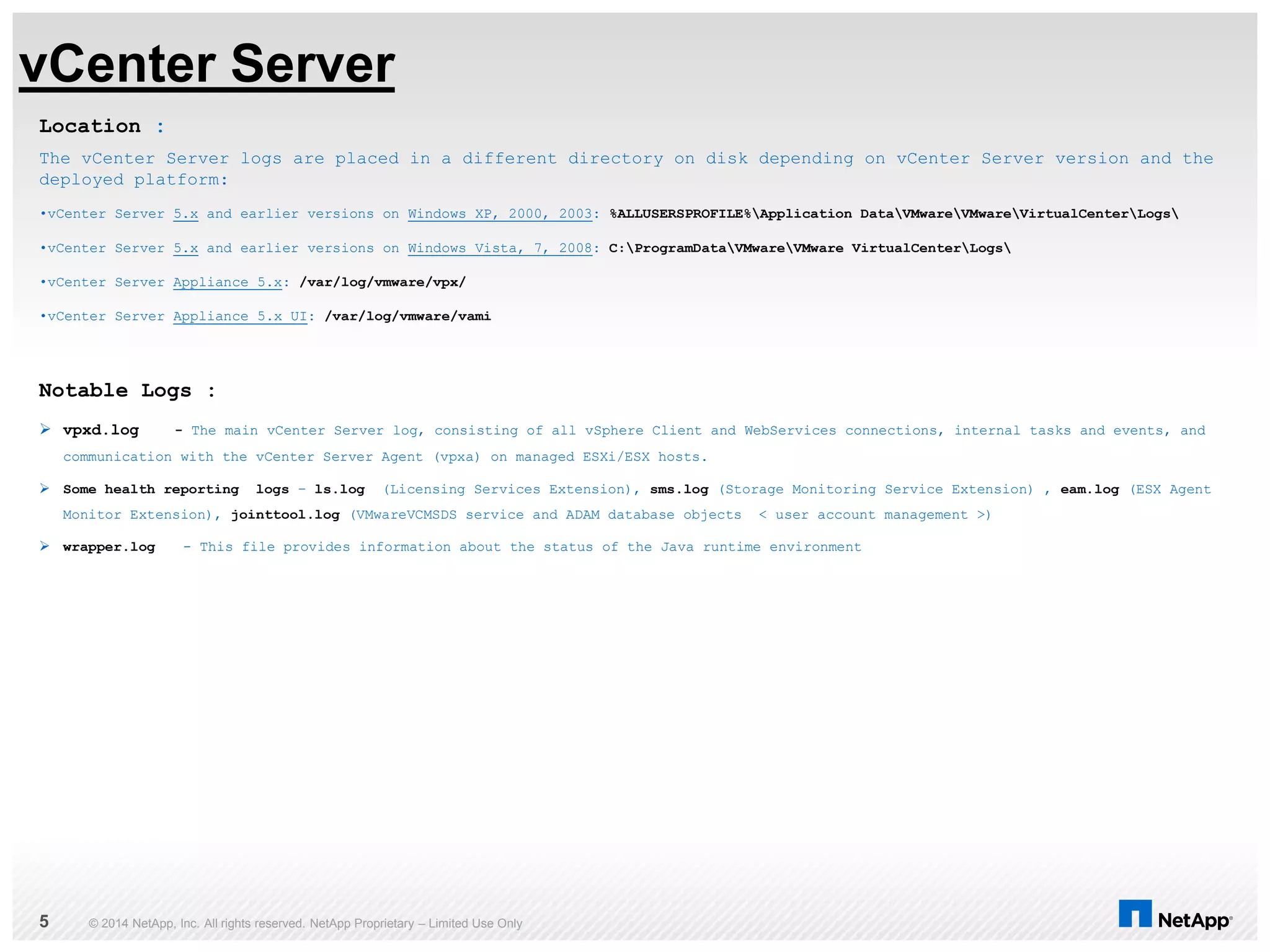 Introduction to vSphere logs | PPTX